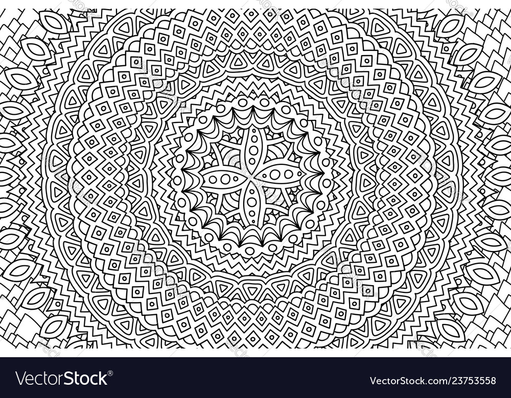 Rectangle coloring book art with round pattern Vector Image