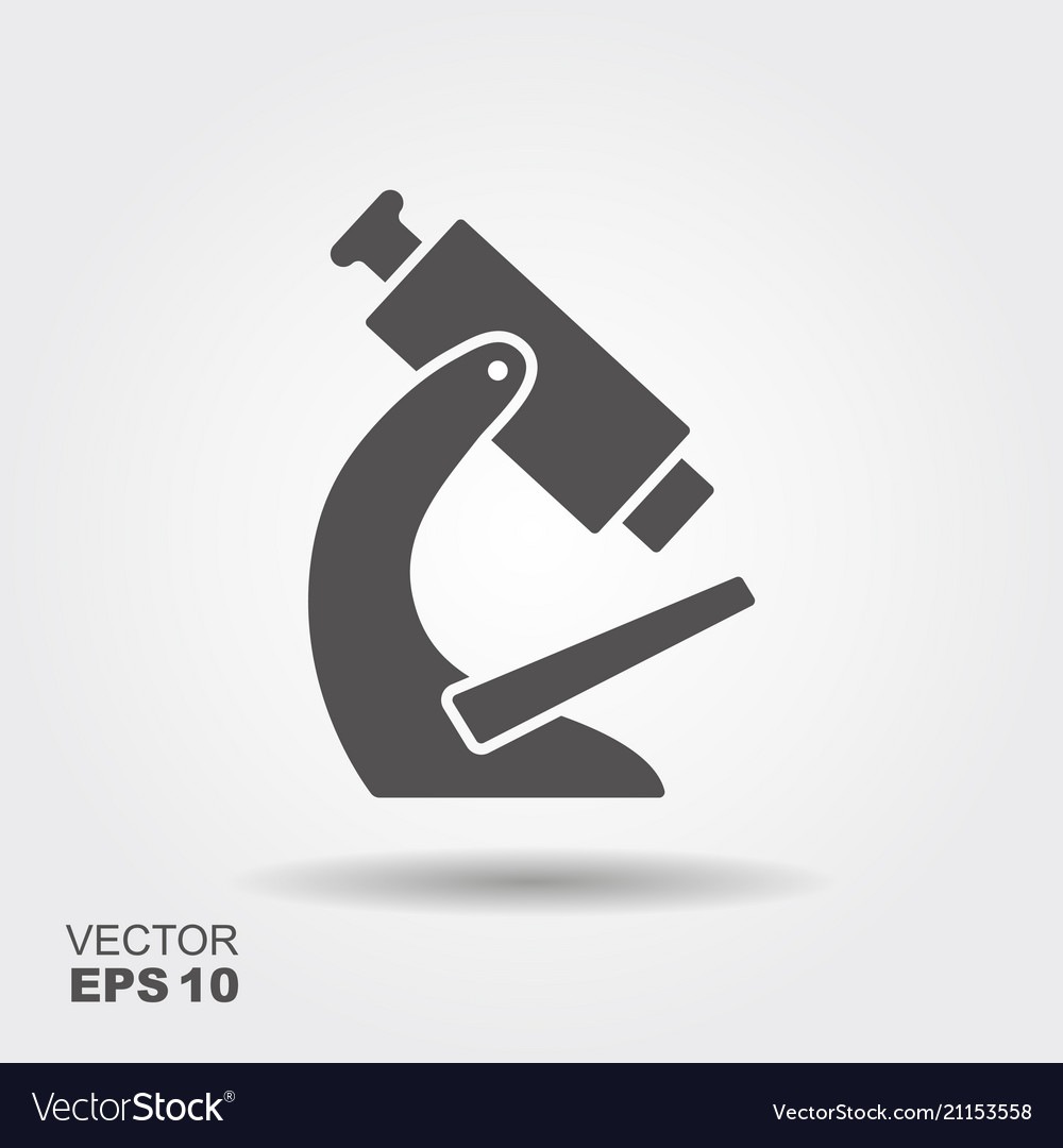 Simple flat icon microscope Royalty Free Vector Image