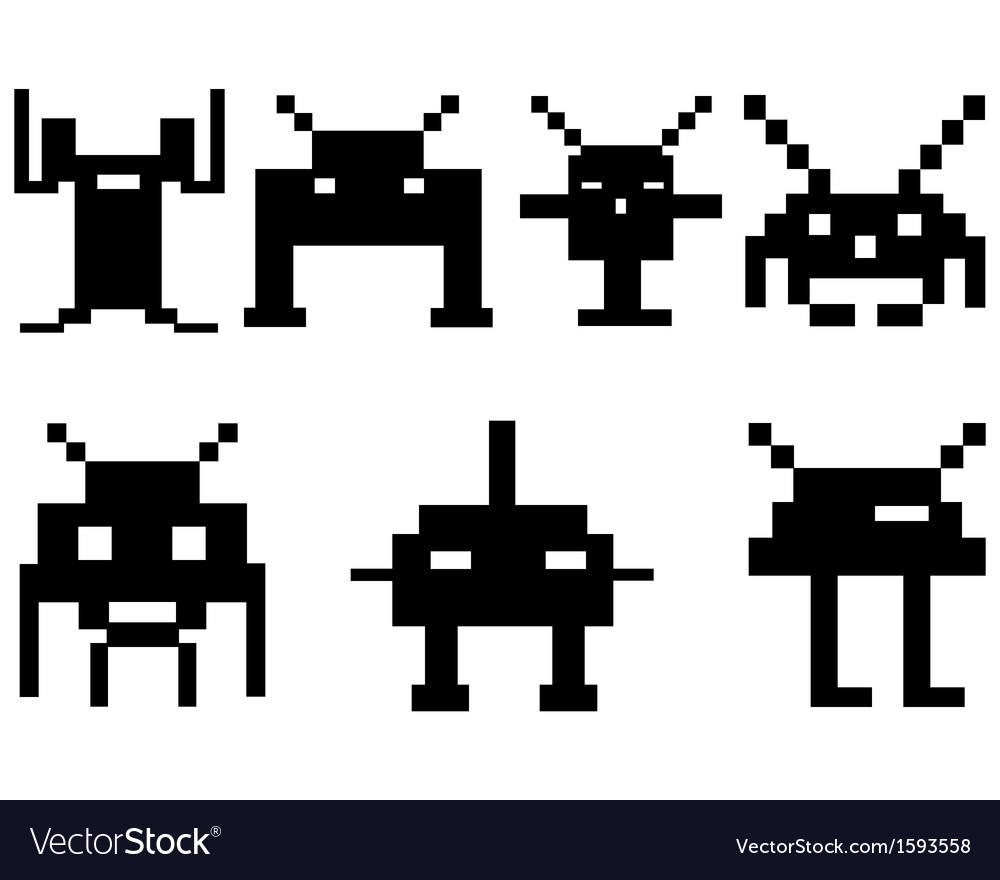 Space invaders Royalty Free Vector Image - VectorStock