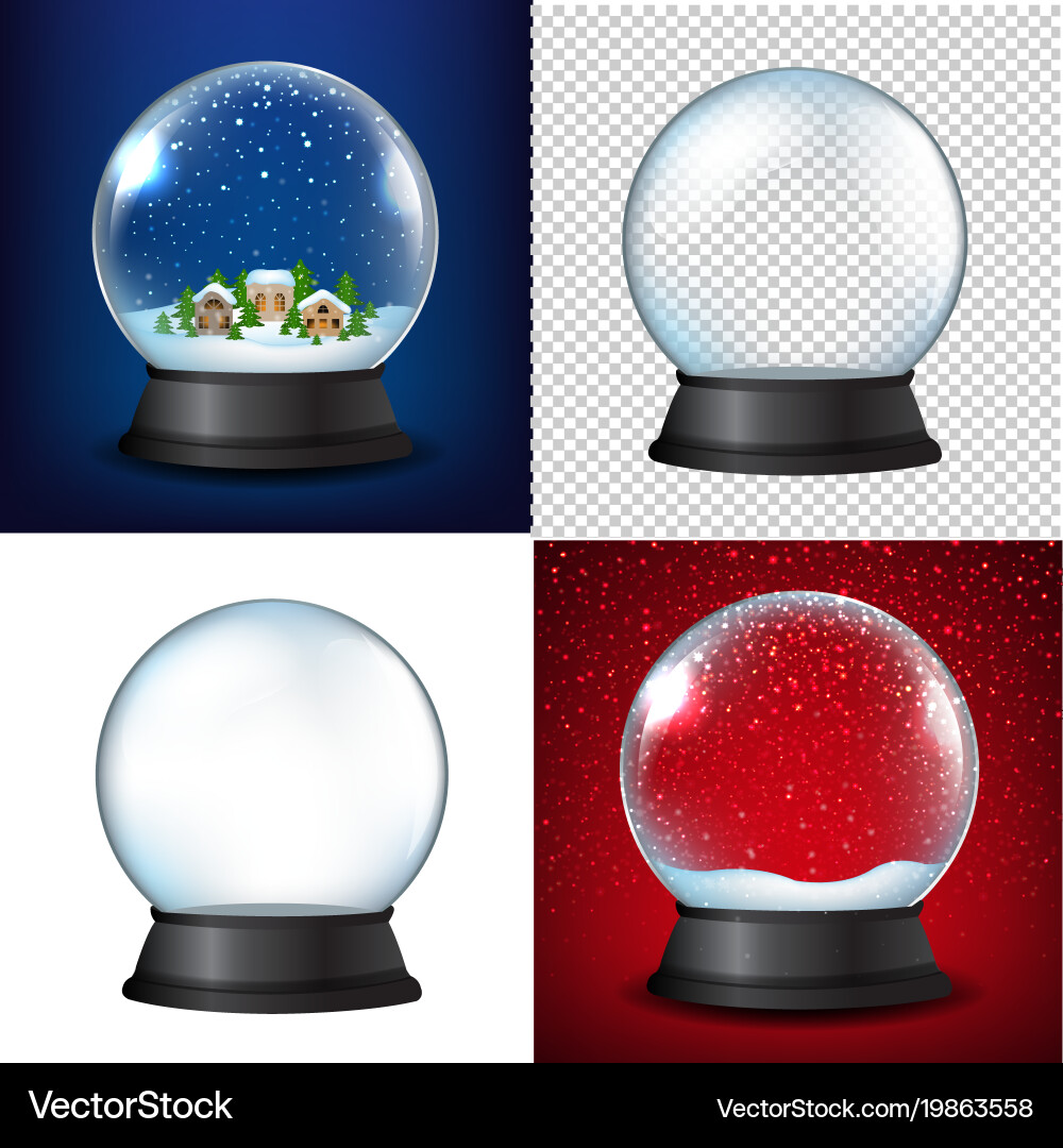 Winter snow globe collection Royalty Free Vector Image