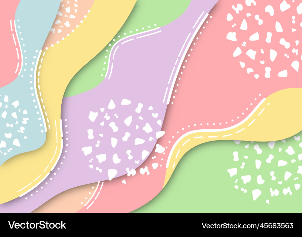 Abstract background with colorful curved shapes Vector Image