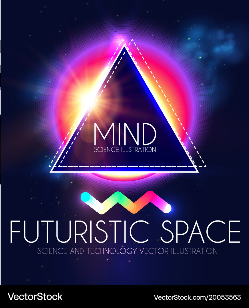 Abstract geometric banner with neon lights trendy Vector Image