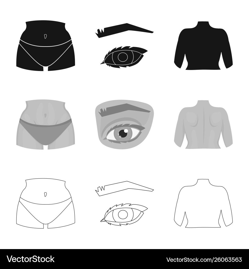 Body and part symbol set Royalty Free Vector Image