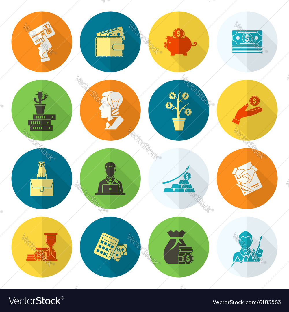 Business and finance icon set Royalty Free Vector Image