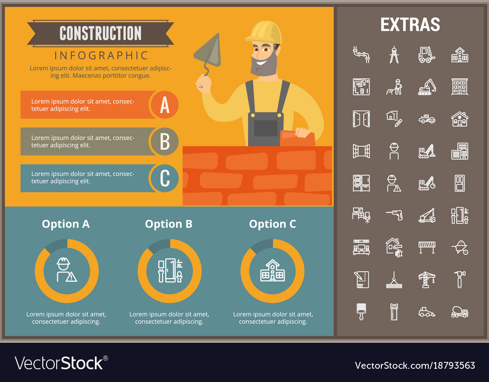 Construction infographic template and elements Vector Image
