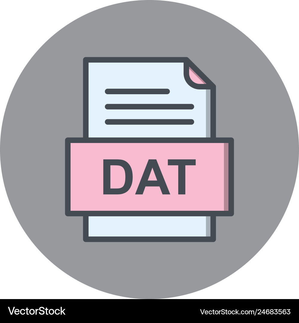 Dat file document icon Royalty Free Vector Image