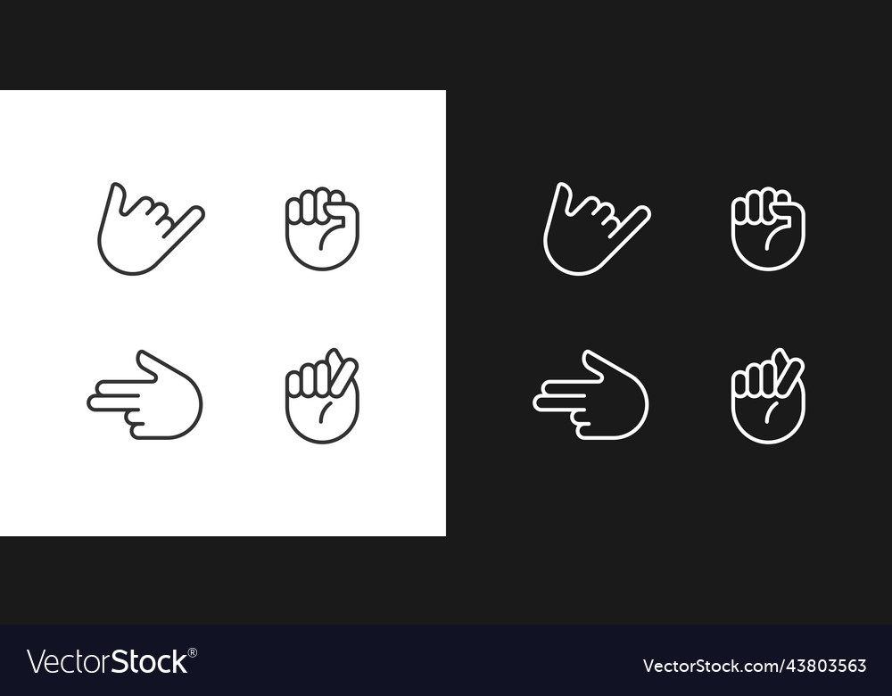 Friendly and aggressive gestures pixel perfect Vector Image Friendly and aggressive gestures pixel perfect Vector Image