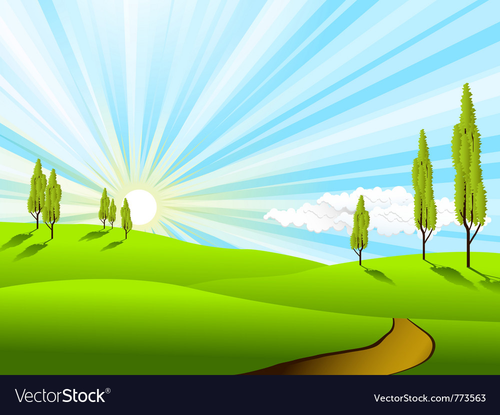 Landscape fields Royalty Free Vector Image - VectorStock