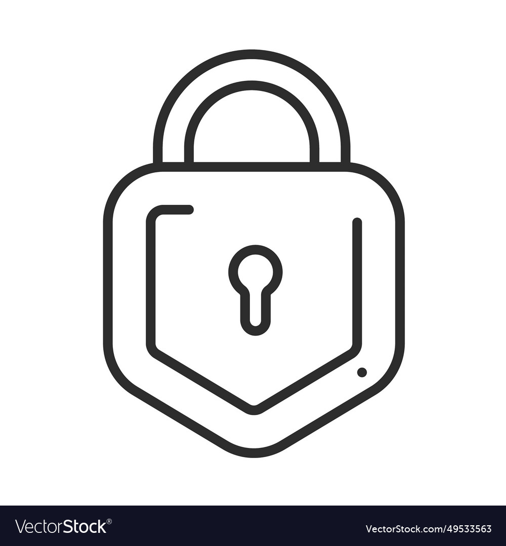 Lock icon with editable stroke cyber security Vector Image