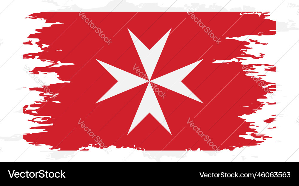 Malta flag grunge brush color image Royalty Free Vector