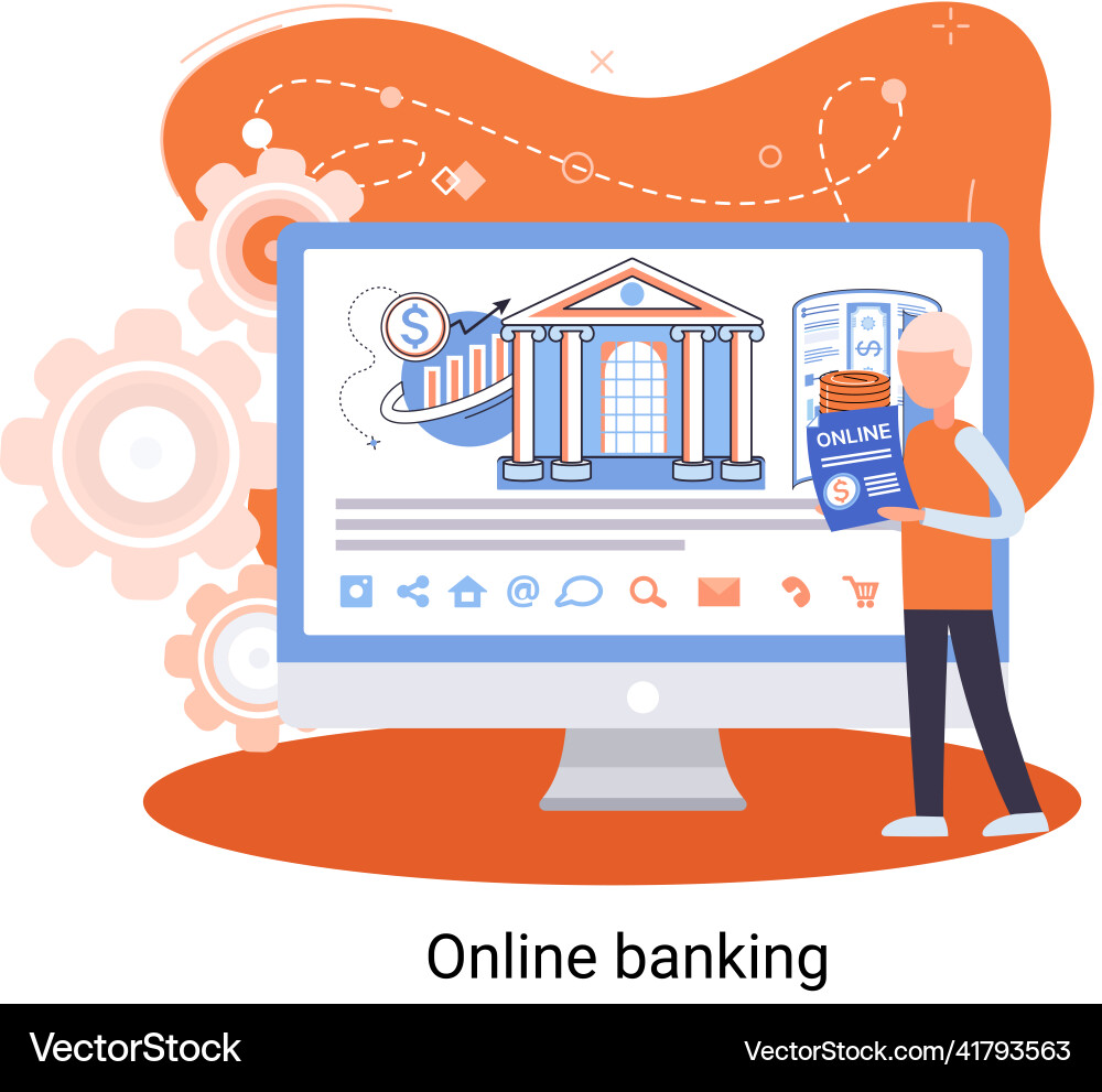Online banking platform remote bank service Vector Image