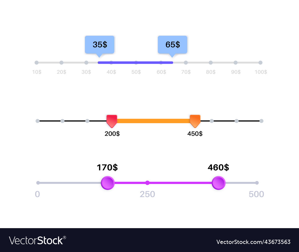Price range filter Royalty Free Vector Image - VectorStock