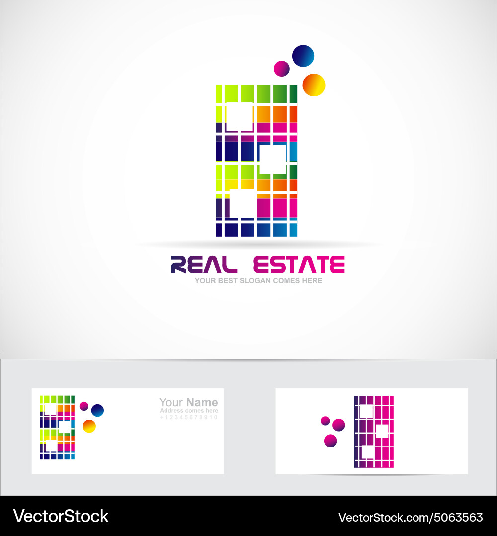 Real estate color building logo Royalty Free Vector Image