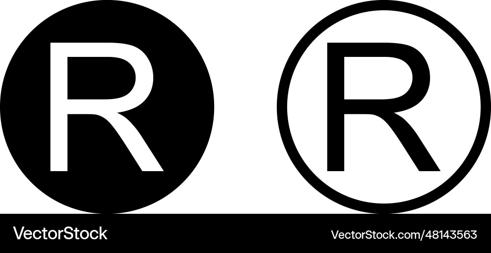 Register icon set in two styles registered trade Vector Image