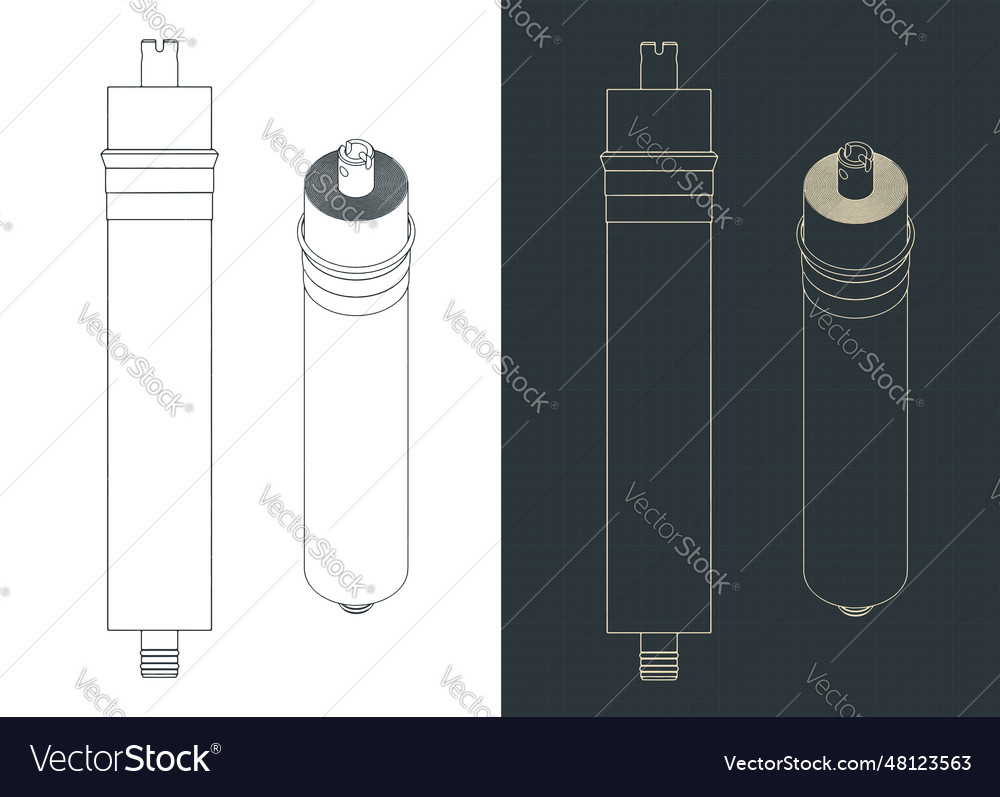 Reverse osmosis membrane isometric blueprints Vector Image Reverse osmosis membrane isometric blueprints Vector Image