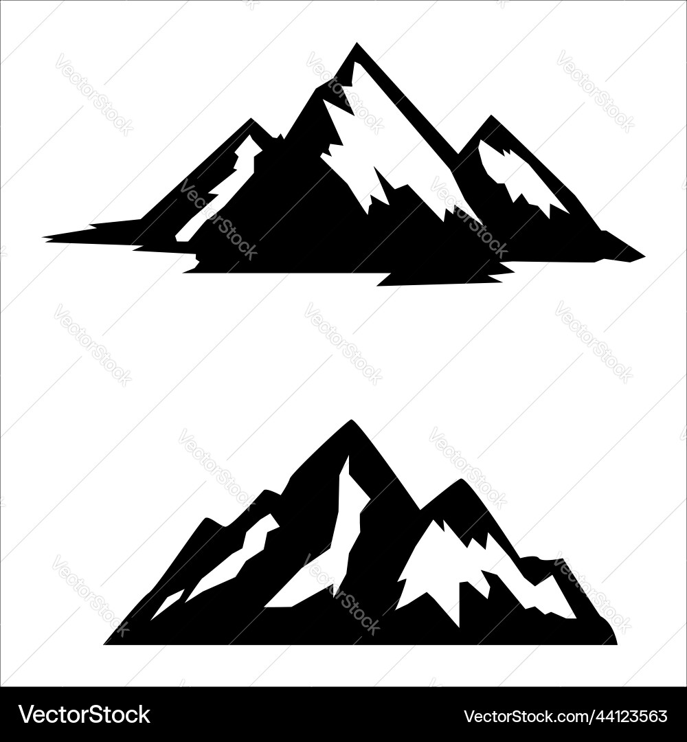 Set of rocky mountains Royalty Free Vector Image