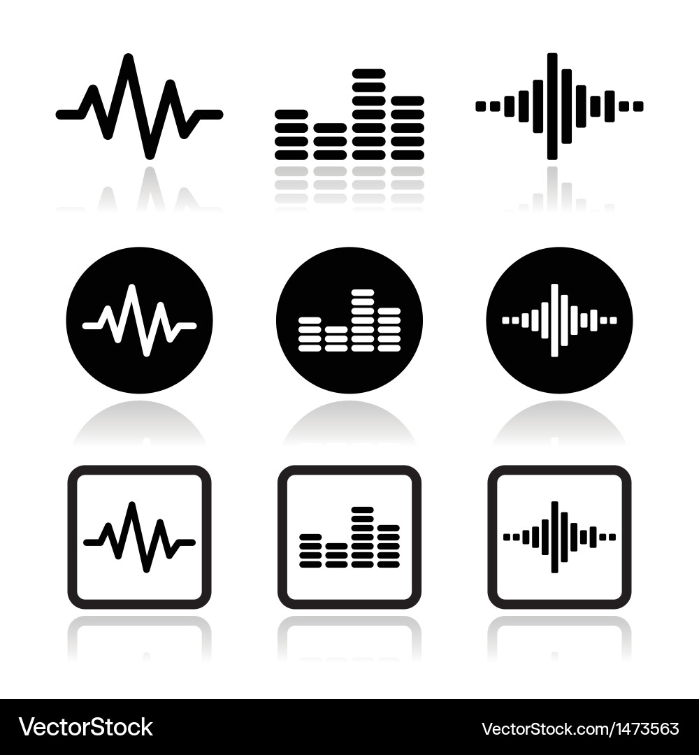 Soundwave music icons set Royalty Free Vector Image