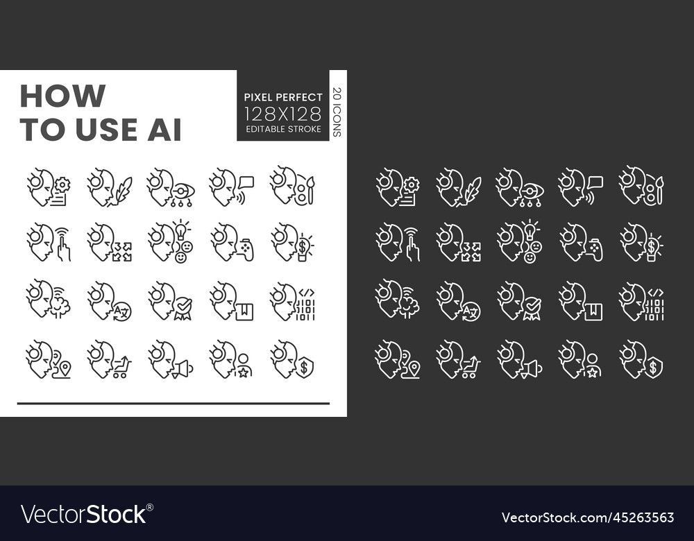 Using artificial intelligence big pixel perfect Vector Image
