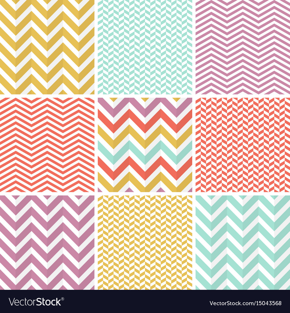 9 seamless zigzag patterns Royalty Free Vector Image