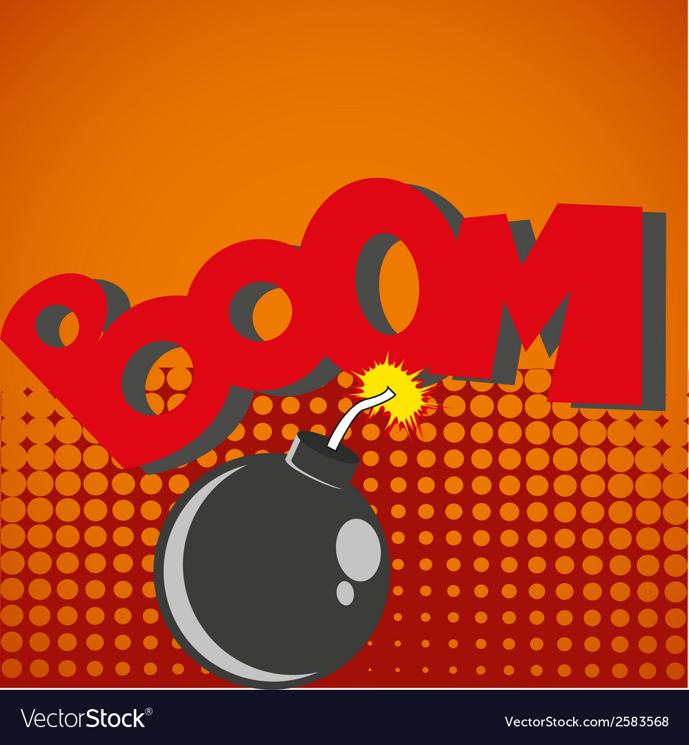 A colored comic expression in background Vector Image