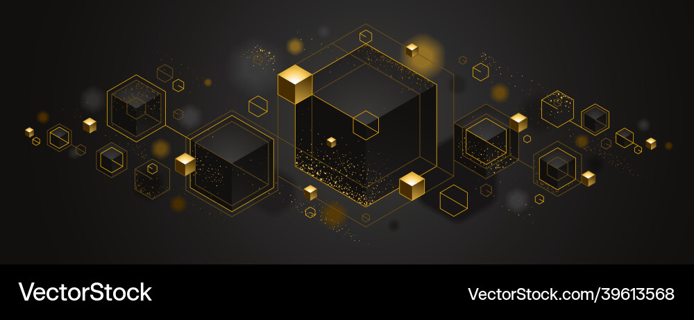 Abstract design with cluster of 3d cubes Vector Image