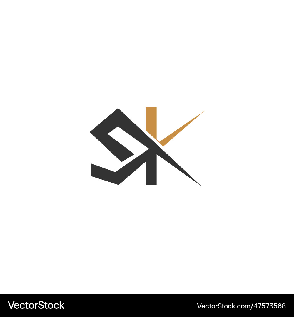 Alphabet letters monogram logo ks sk k Royalty Free Vector