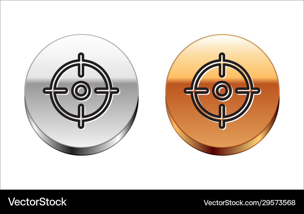 Black line target sport icon isolated on white Vector Image