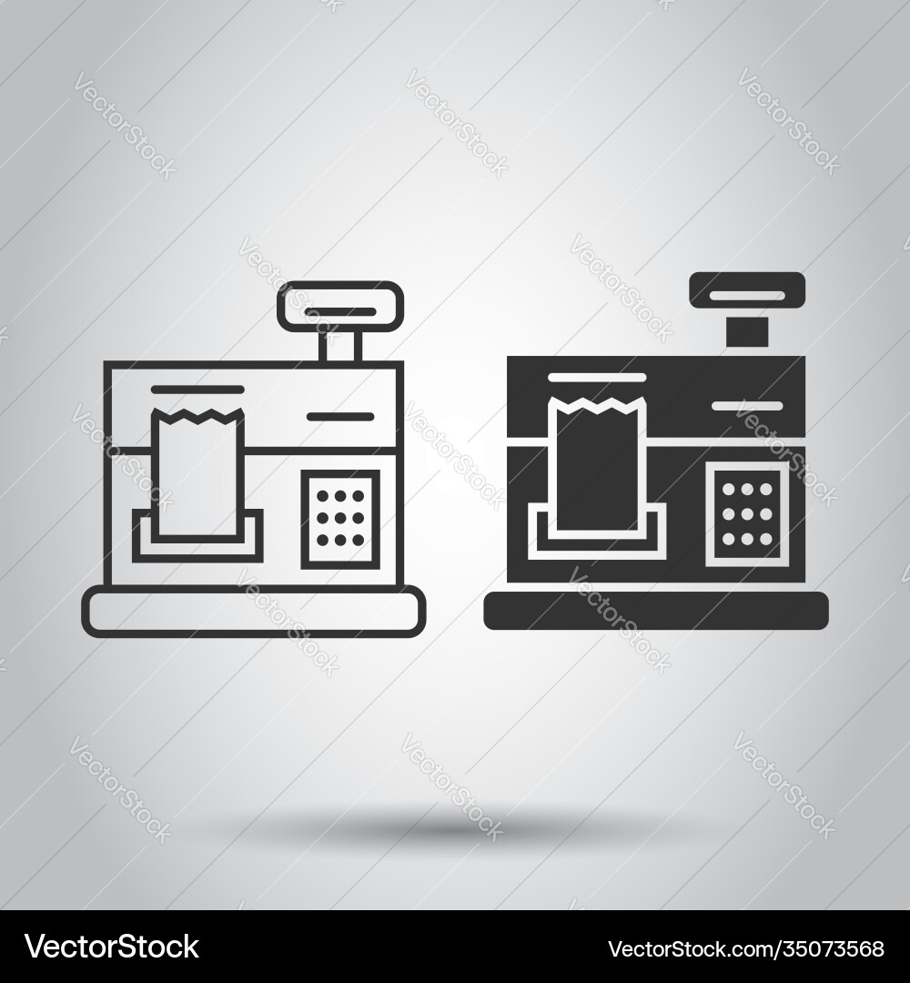 Cash register icon in flat style check machine Vector Image