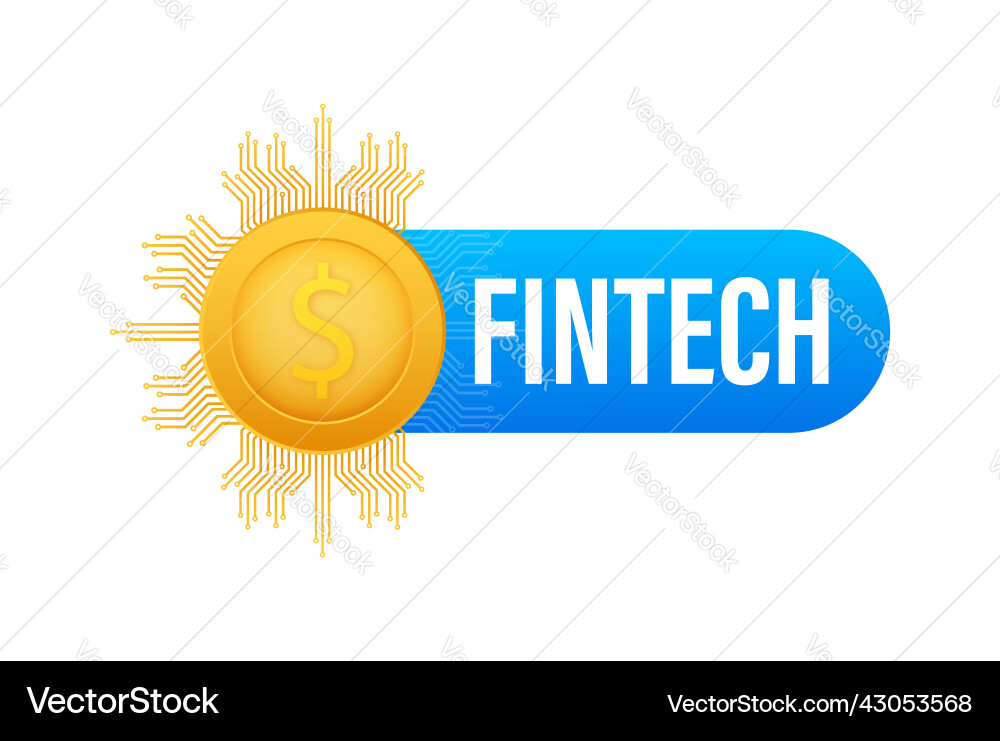 Financial technology fintech online banking Vector Image