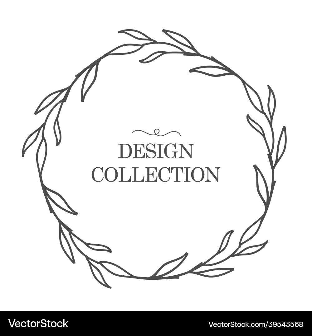 Flower wreath with leaves and branches template Vector Image