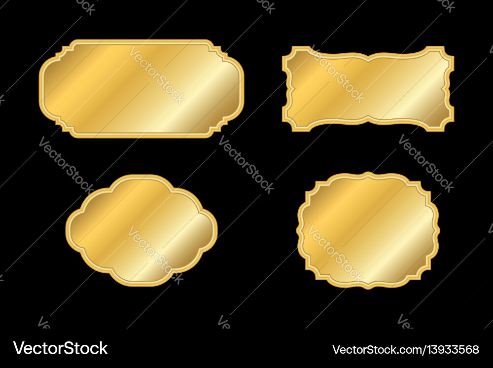 Gold frame beautiful simple golden design white Vector Image