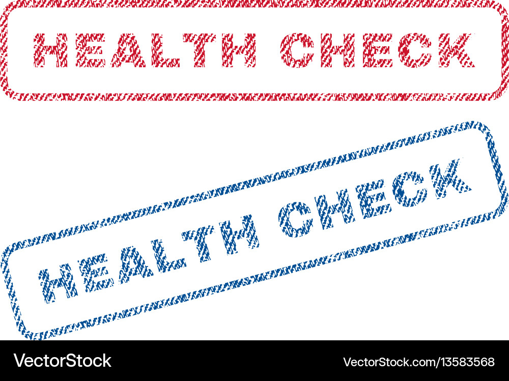 Health check textile stamps Royalty Free Vector Image