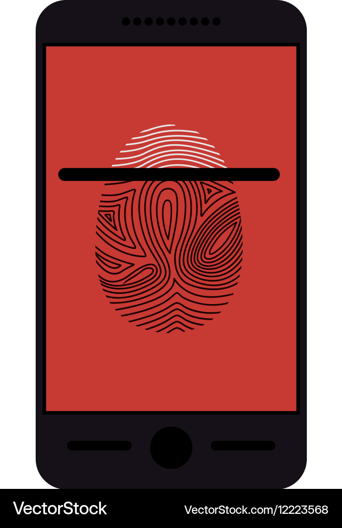 Isolated fingerprint and smartphone design Vector Image