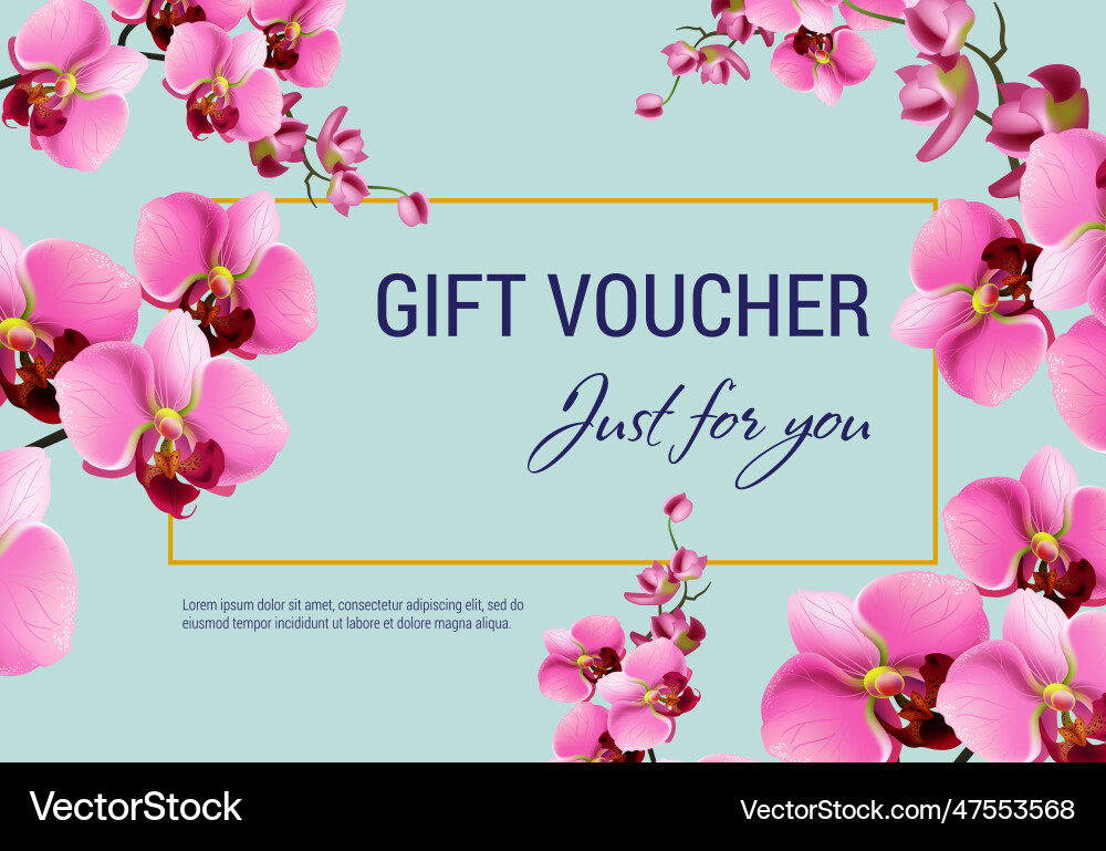 Just for you gift certificate design with pink Vector Image