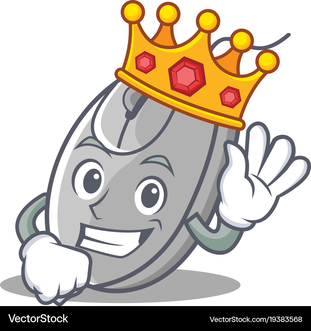 King mouse mascot cartoon style Royalty Free Vector Image