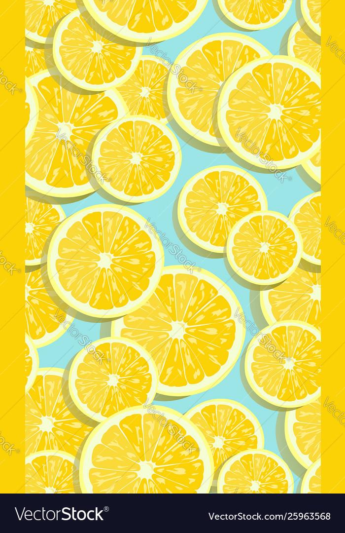 Lemon fruits slice seamless pattern overlapping Vector Image