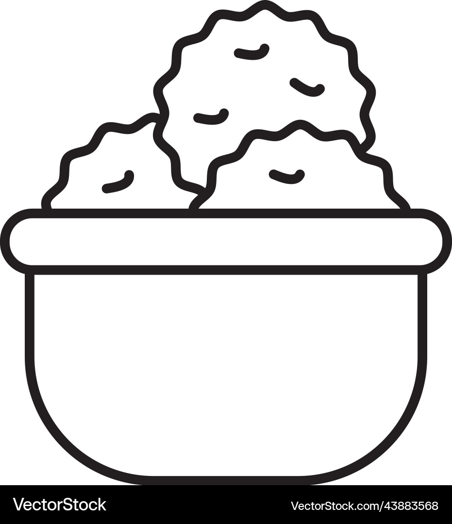 Meat ball line art icon design template Royalty Free Vector