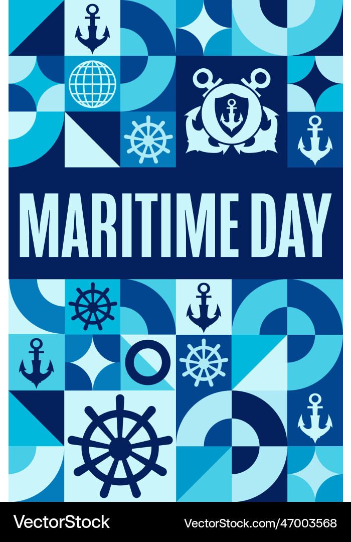 National maritime day holiday concept template Vector Image