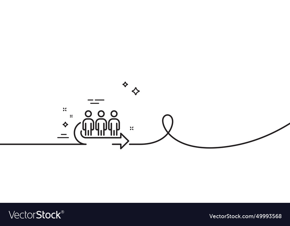 Queue line icon people waiting sign continuous Vector Image