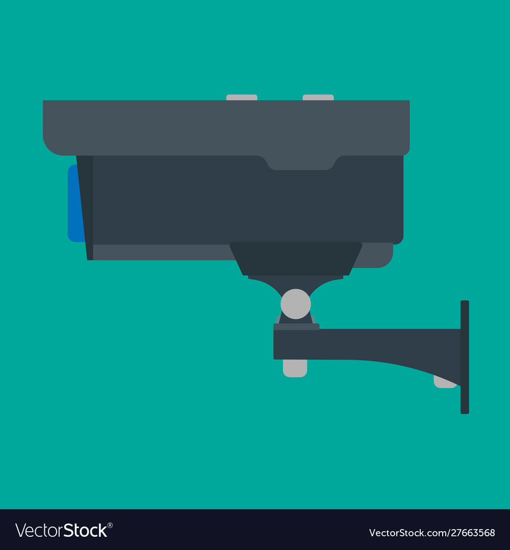 Security camera side view flat icon cctv Vector Image