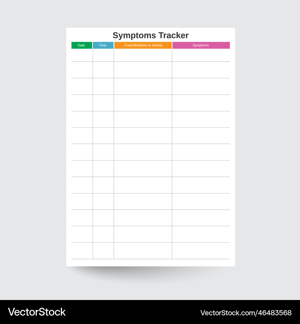 Symptoms tracker Royalty Free Vector Image - VectorStock