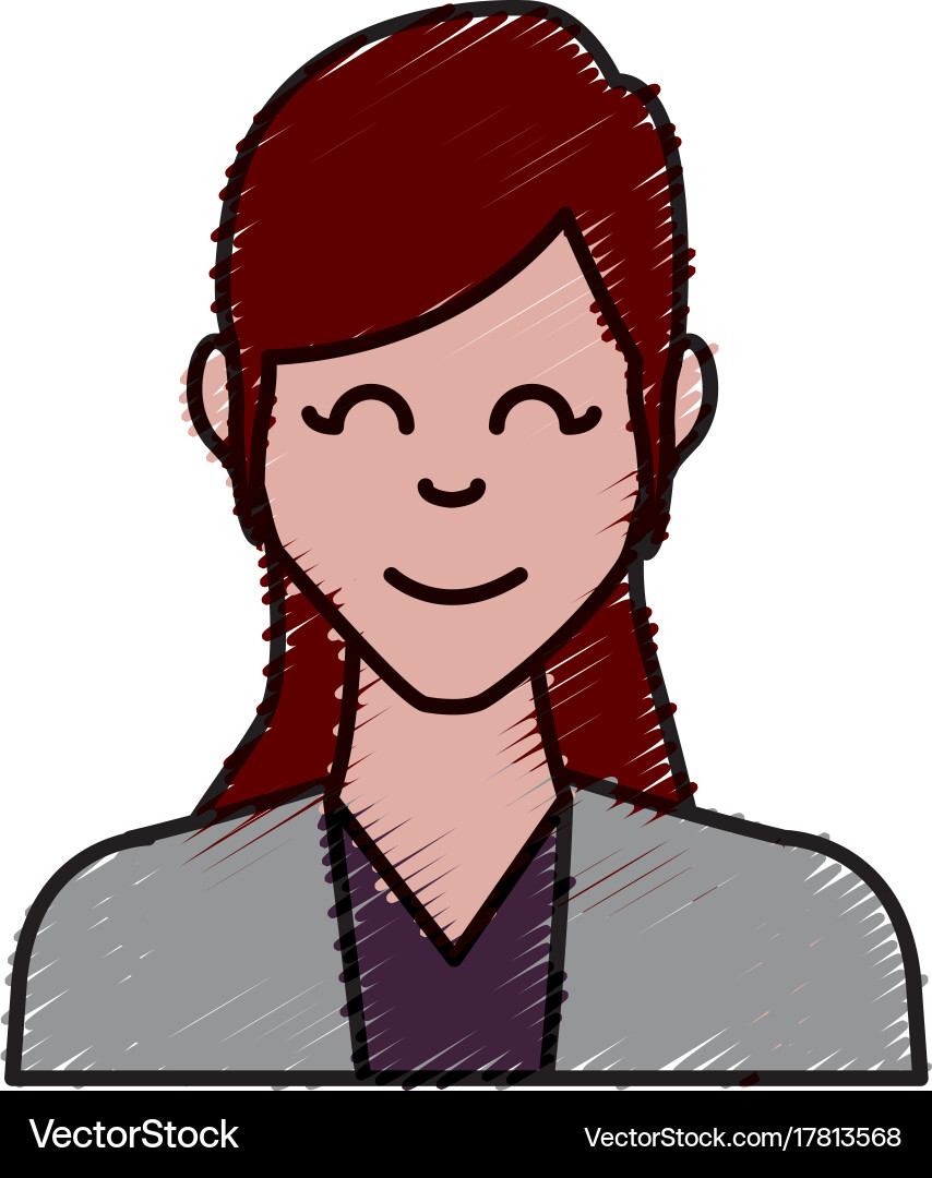 Woman smiling cartoon Royalty Free Vector Image