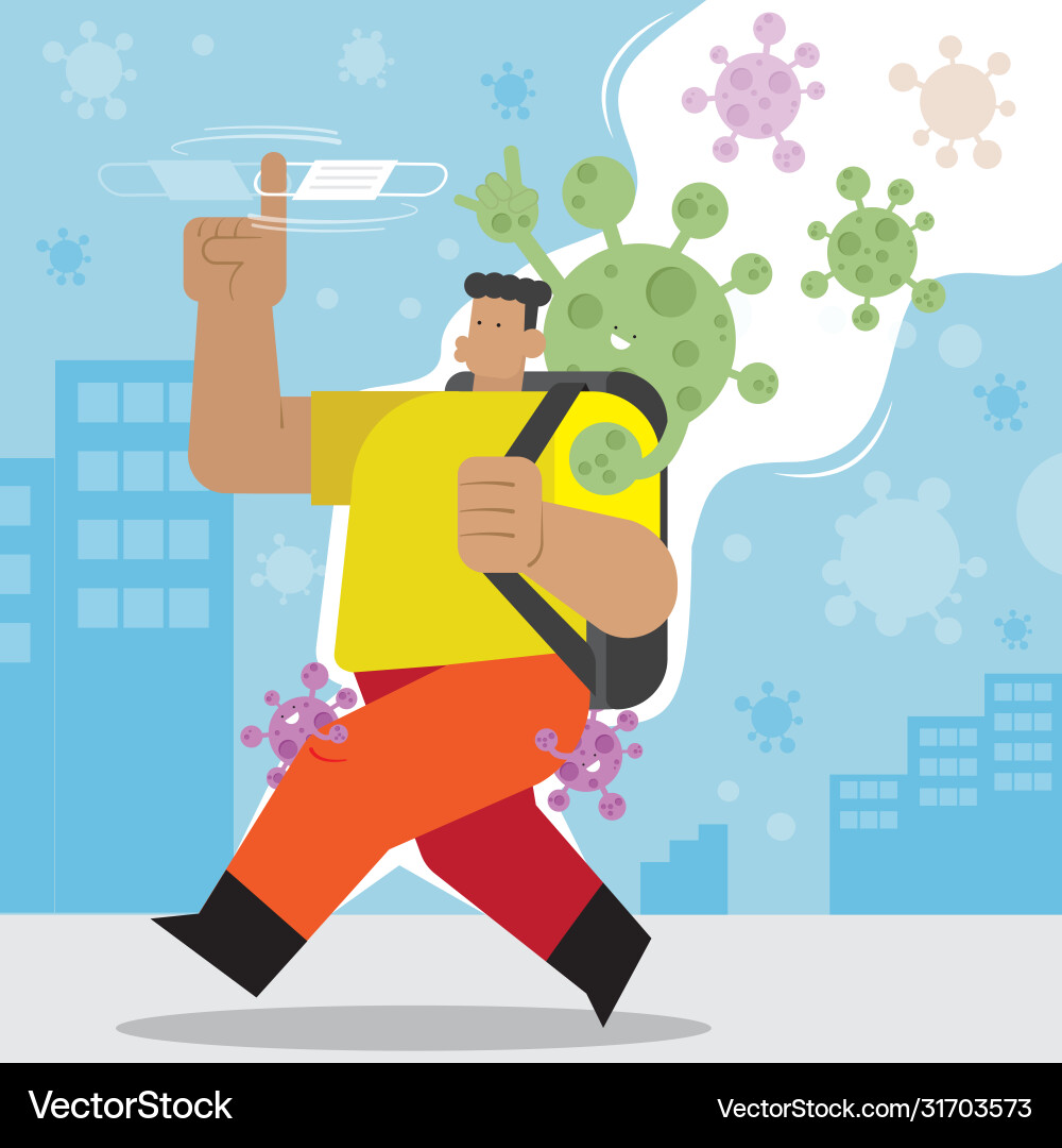 A man doesnt wear a mask Royalty Free Vector Image