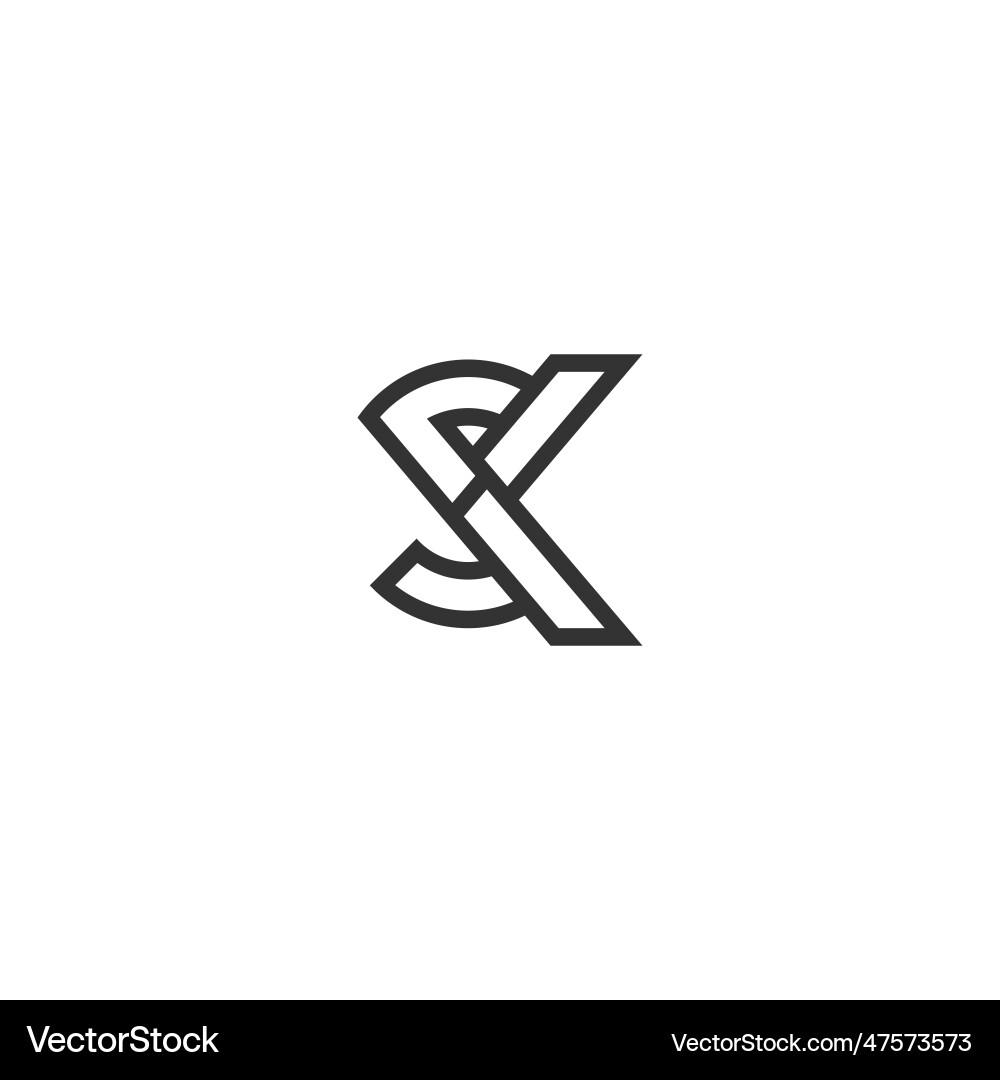 Alphabet letters monogram logo ks sk k Royalty Free Vector