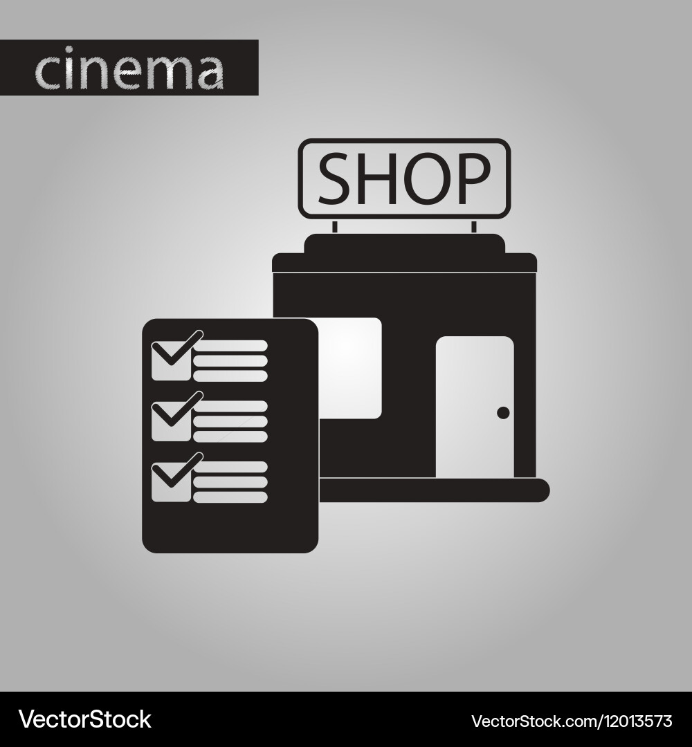 Black and white style icon shop form Royalty Free Vector