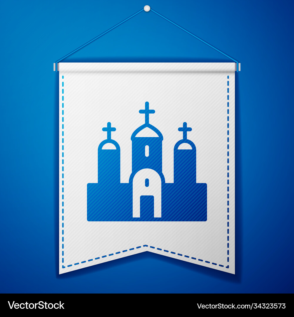 Blue church building icon isolated on Royalty Free Vector