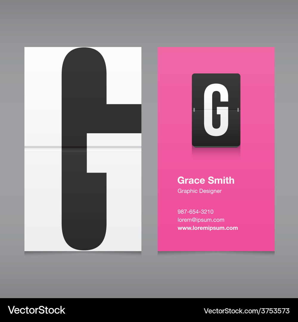 Business card letter g Royalty Free Vector Image