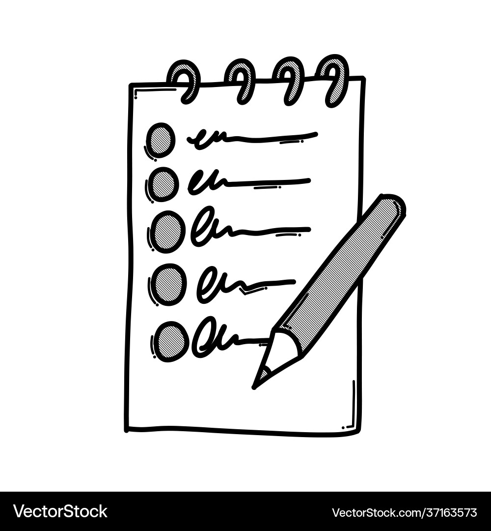 Check list doodle icon drawing sketch hand drawn Vector Image