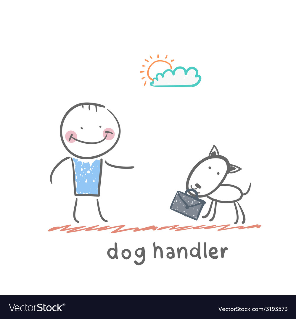 Dog handler Royalty Free Vector Image - VectorStock