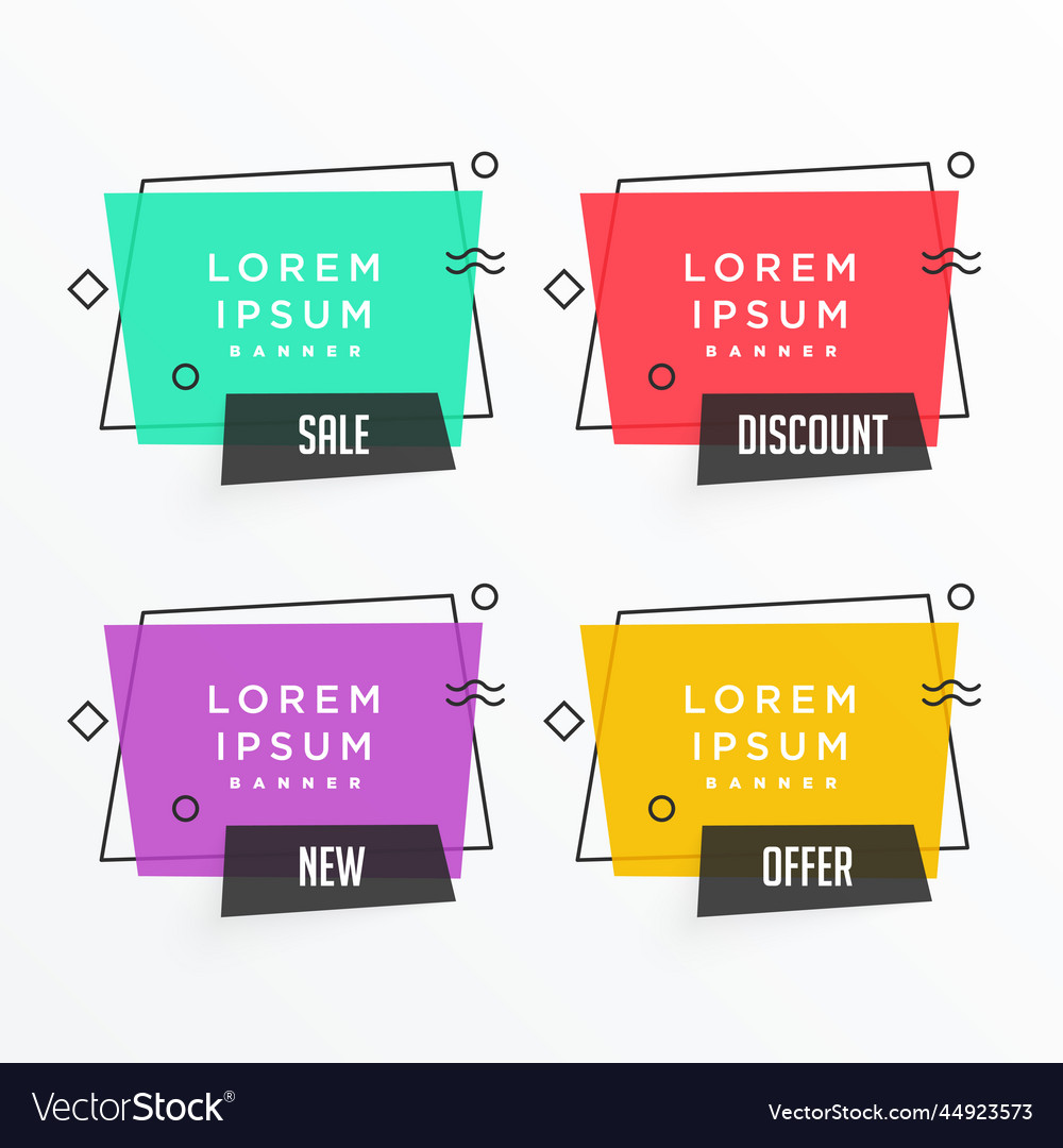 Elegant colorful banners set with text space Vector Image Elegant colorful banners set with text space Vector Image